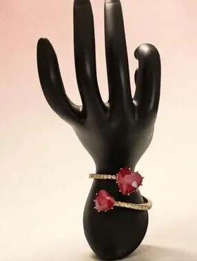 Bestsy Johnson | Jewelry | Bestsey Johnson Gold Tone With Red Heart ...